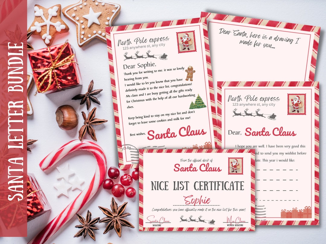 Santa Letter Bundle Letter From Santa Letter to Santa Nice List ...