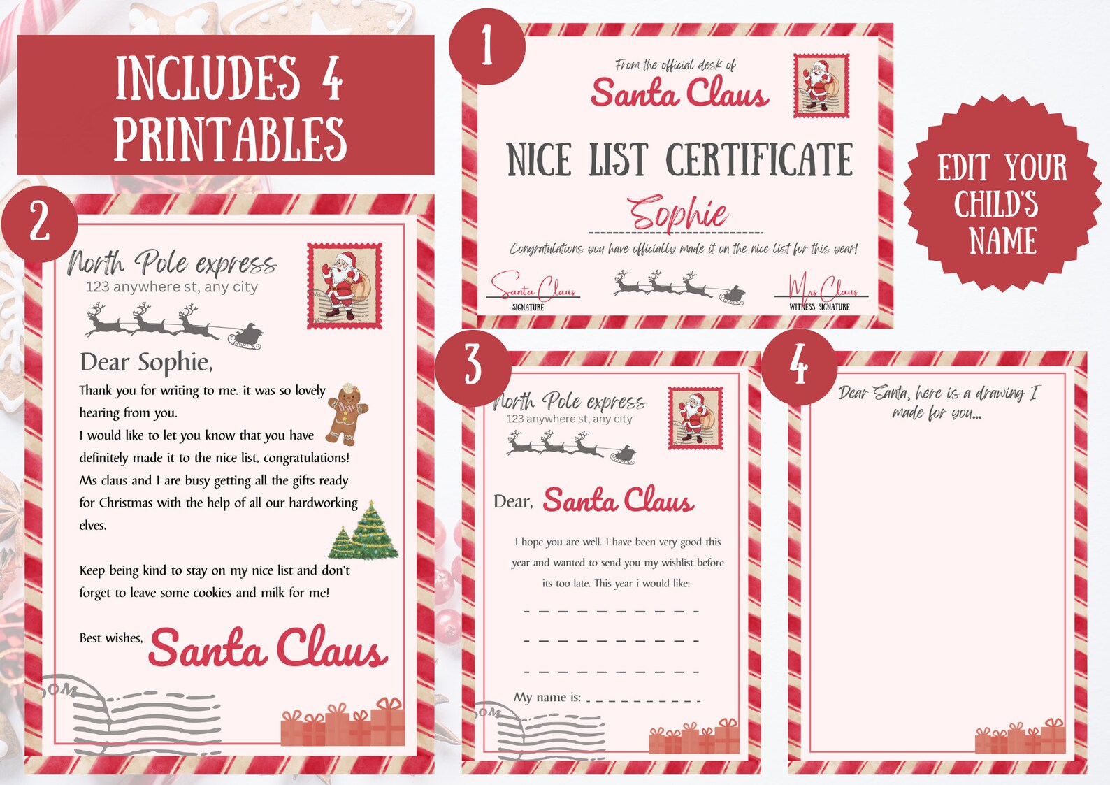 Santa Letter Bundle Letter From Santa Letter to Santa Nice List ...