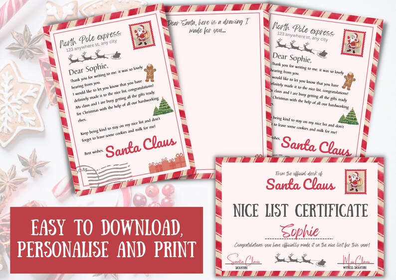 Santa Letter Bundle Letter From Santa Letter to Santa Nice List ...