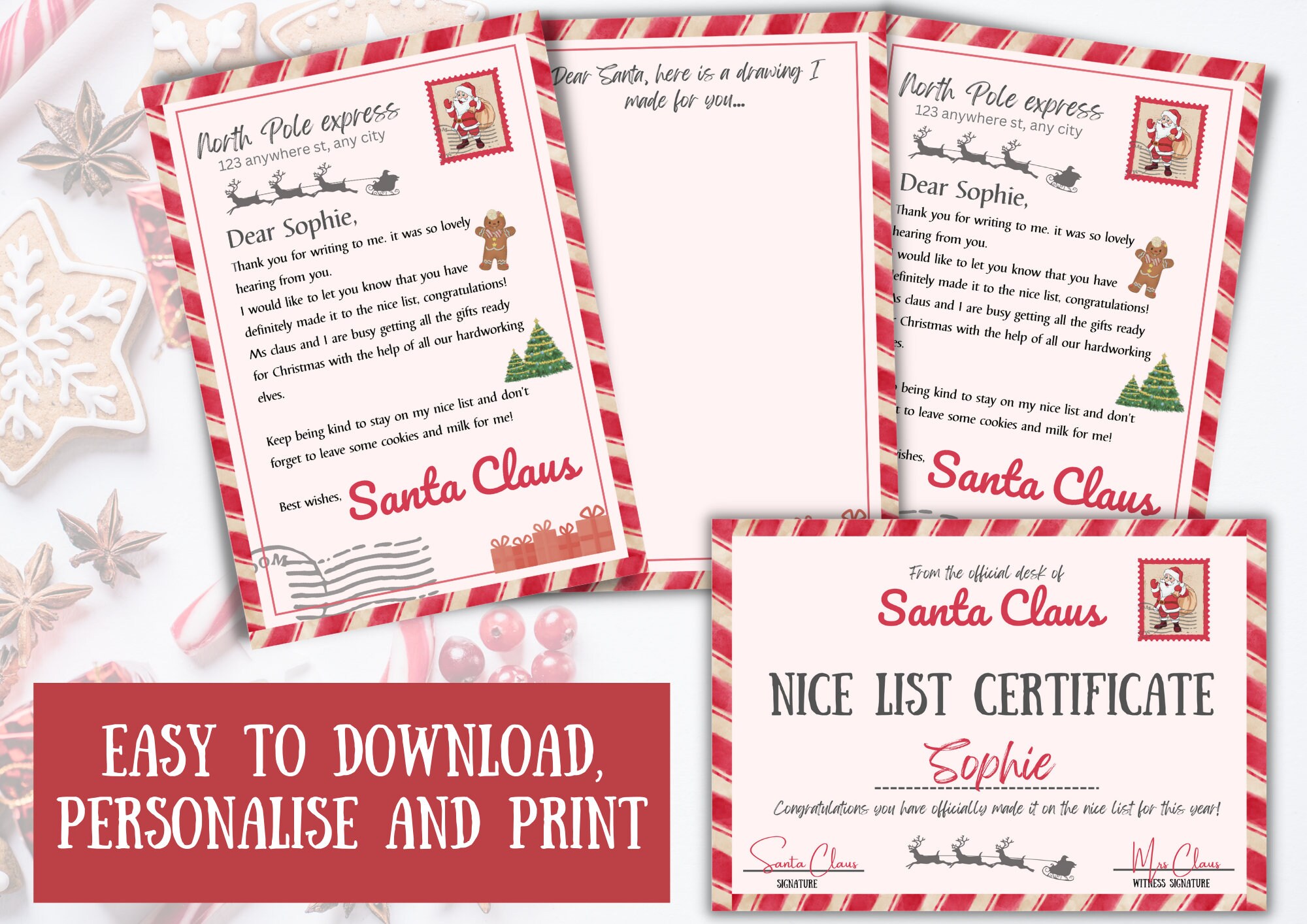 Santa Letter Bundle Letter From Santa Letter to Santa Nice List ...