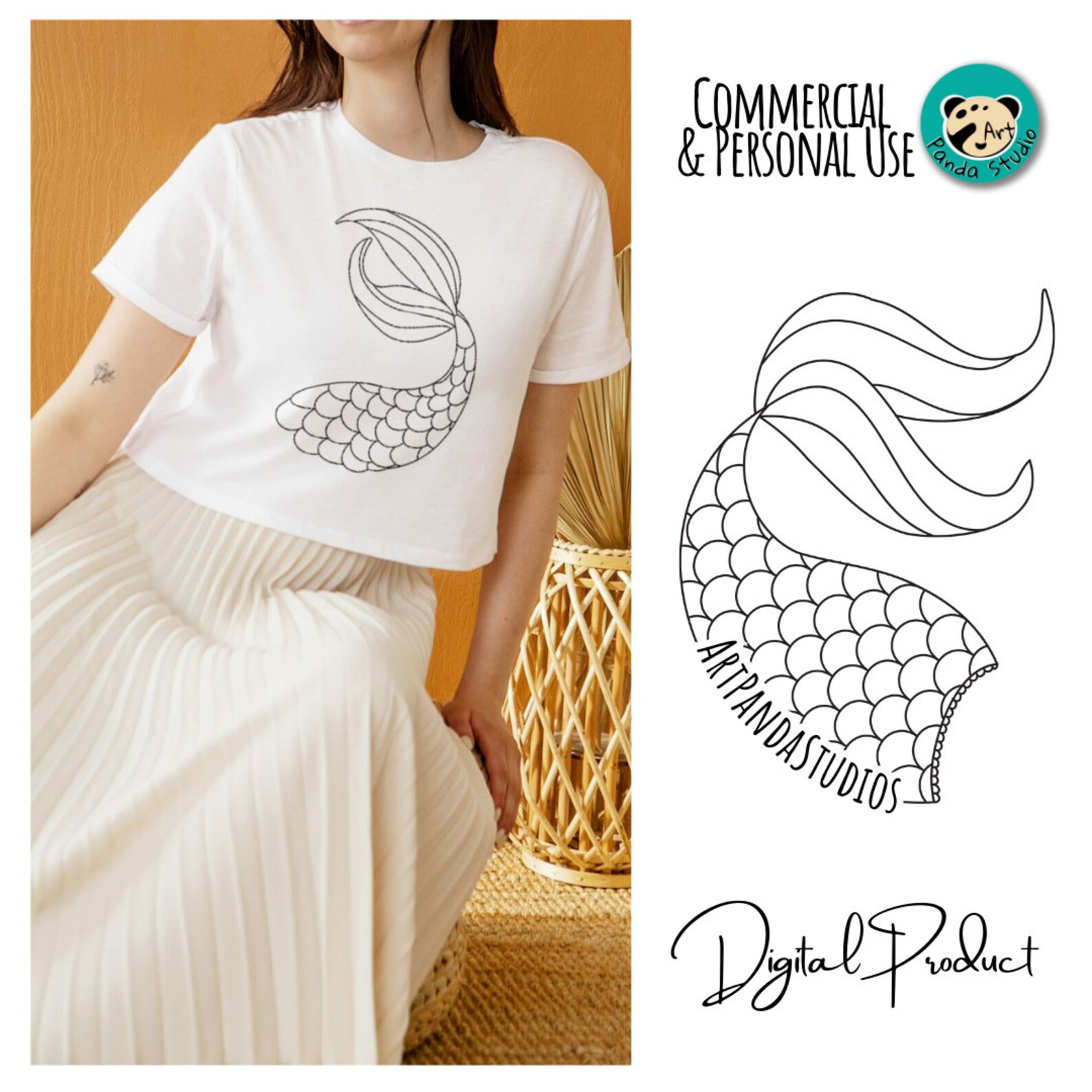 Mermaid Tails Digital Stamp Set, Mermaid Tails, Mermaid, Digital ...