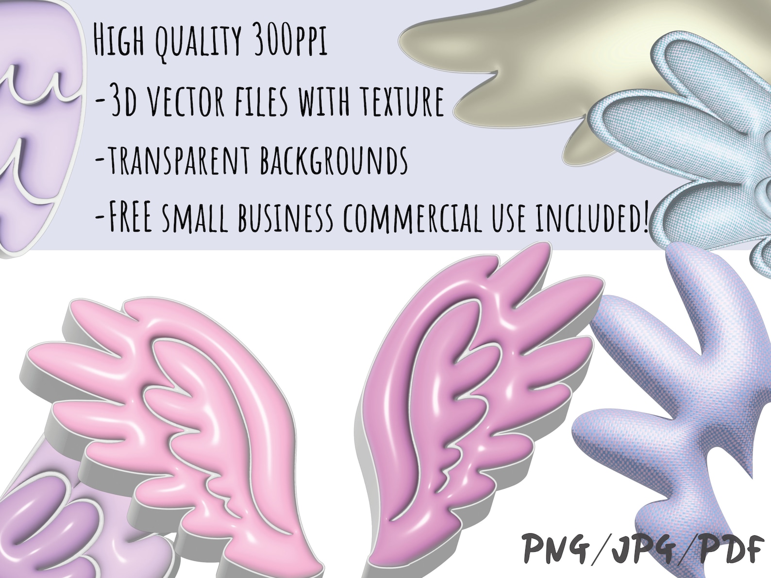 11 3D Wings With Texture, Angel Wings, Fairy Wings, Wings Png ...