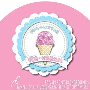 Glitter Ice Cream Scoops - Rainbow Colors | SVG Cut File, Glitter ...