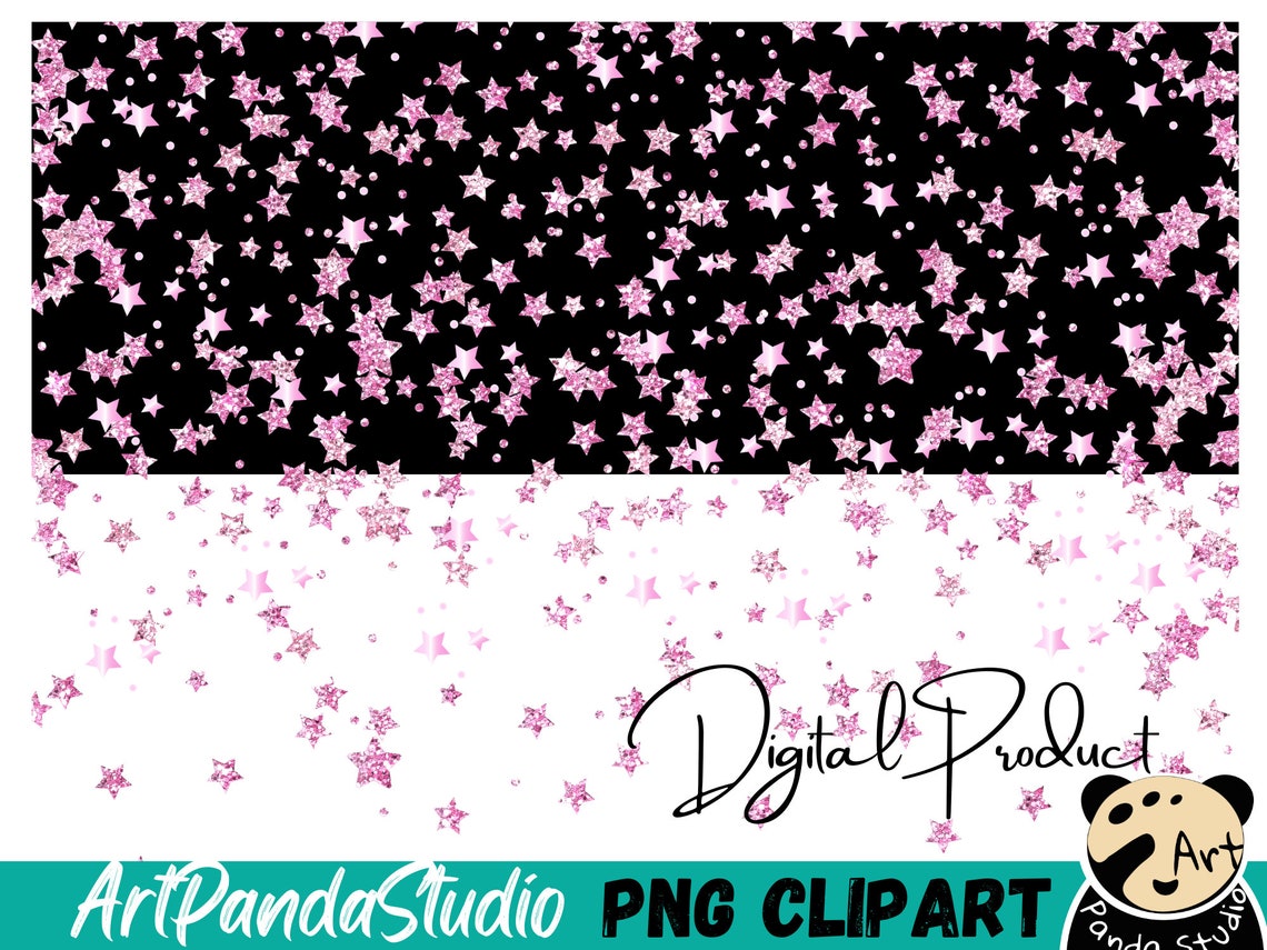 25 Pink Glitter Stars Clipart Bundle - Pink Glitter Star Clipart - Pink ...
