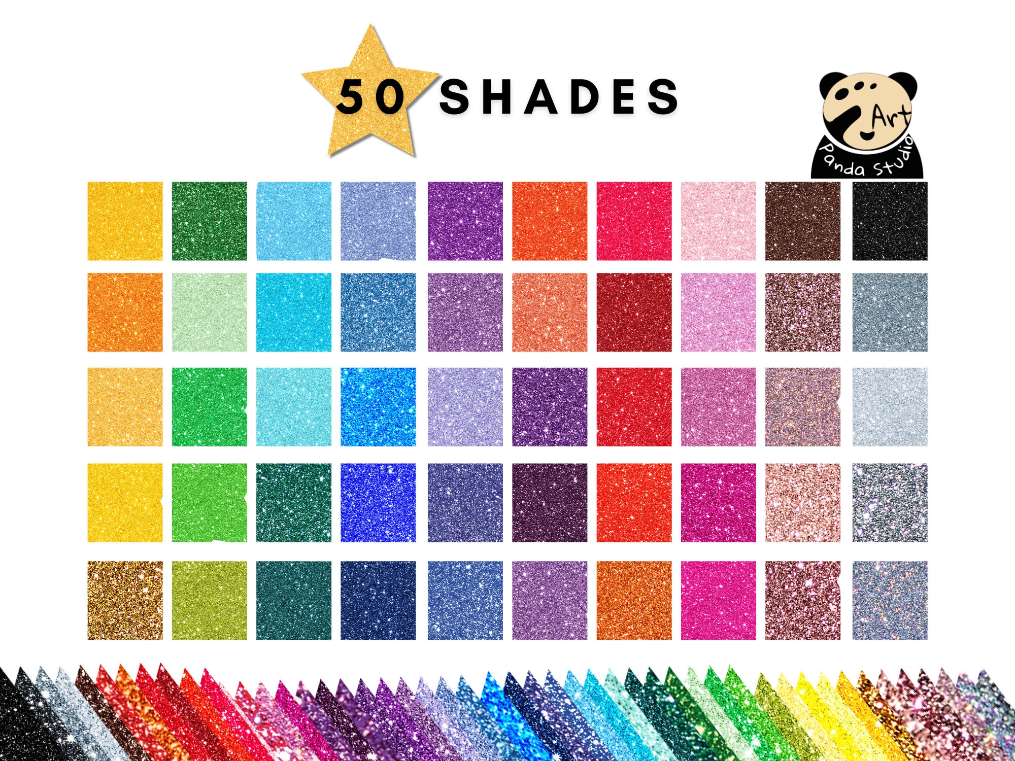 50 Sparkling Fine Glitter Stars Digital PNG | Glitter Clipart ...