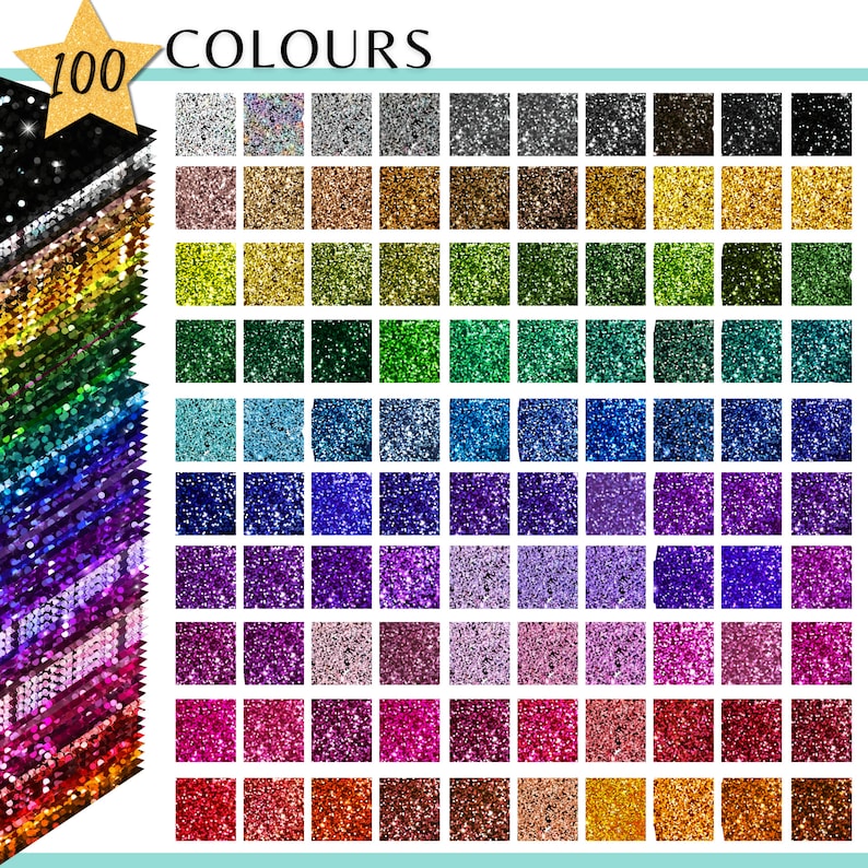 100 Sparkling Glitter Stars Digital PNG | Glitter Clipart Commercial ...