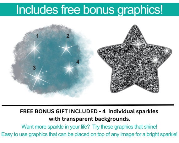 50 Cute Sparkling Glitter Stars Digital PNG | Glitter Clipart ...