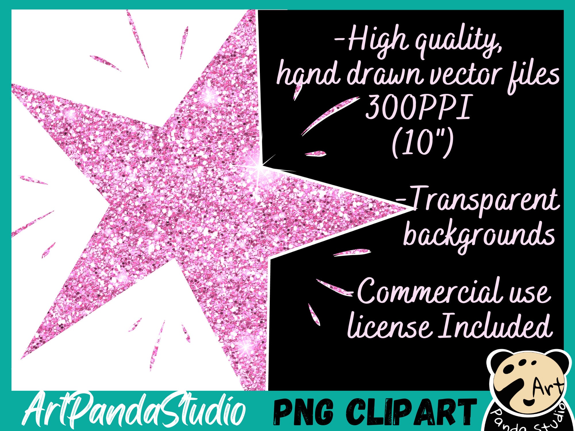 25 Pink Glitter Stars Clipart Bundle - Pink Glitter Star Clipart - Pink ...