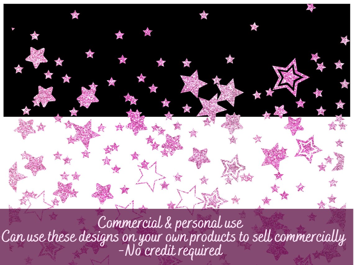 25 Pink Glitter Stars Clipart Bundle - Pink Glitter Star Clipart - Pink ...
