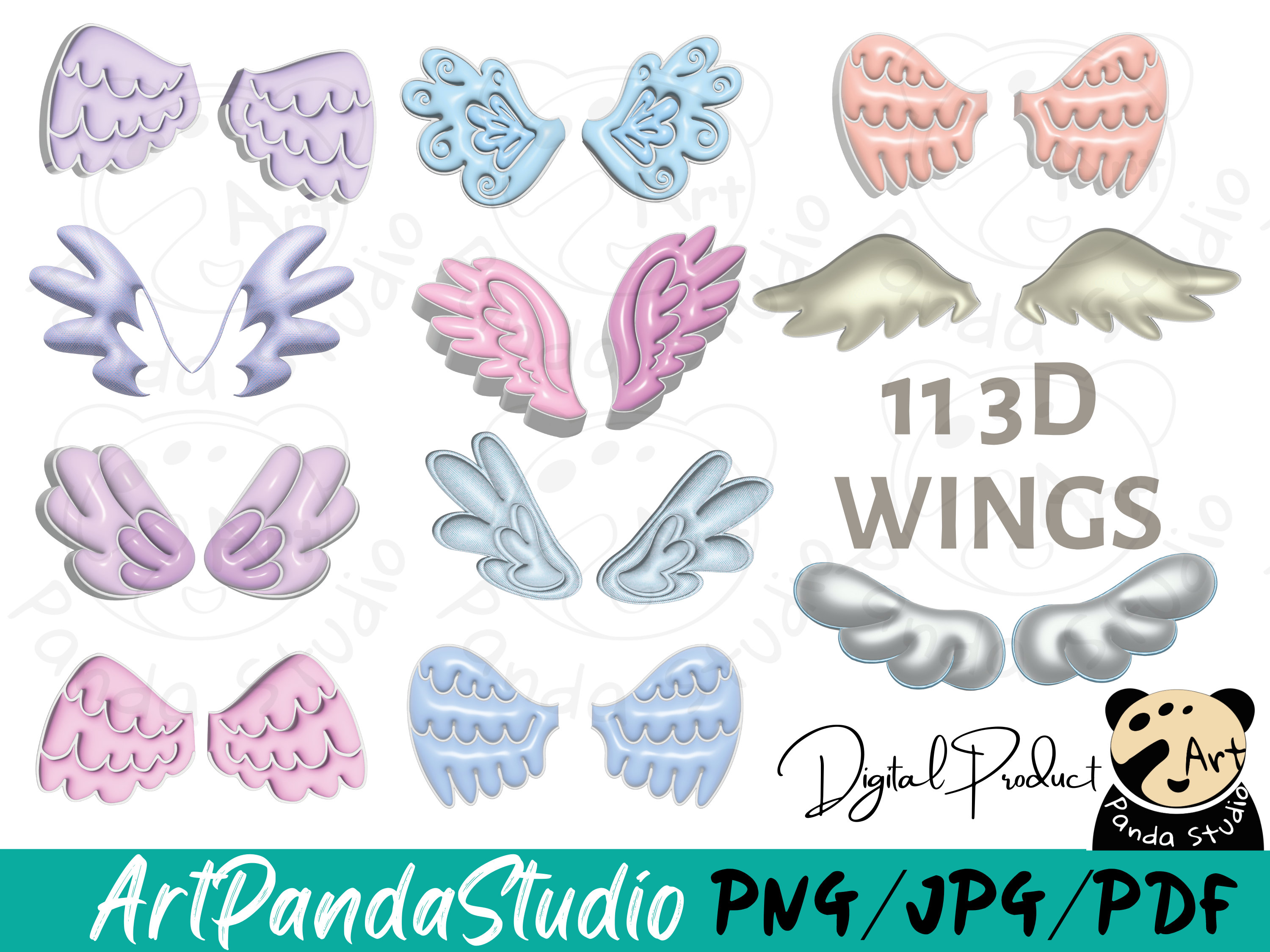 11 3D Wings With Texture, Angel Wings, Fairy Wings, Wings Png ...