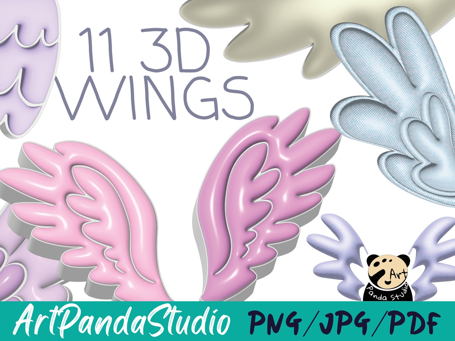 11 3D Wings With Texture, Angel Wings, Fairy Wings, Wings Png ...