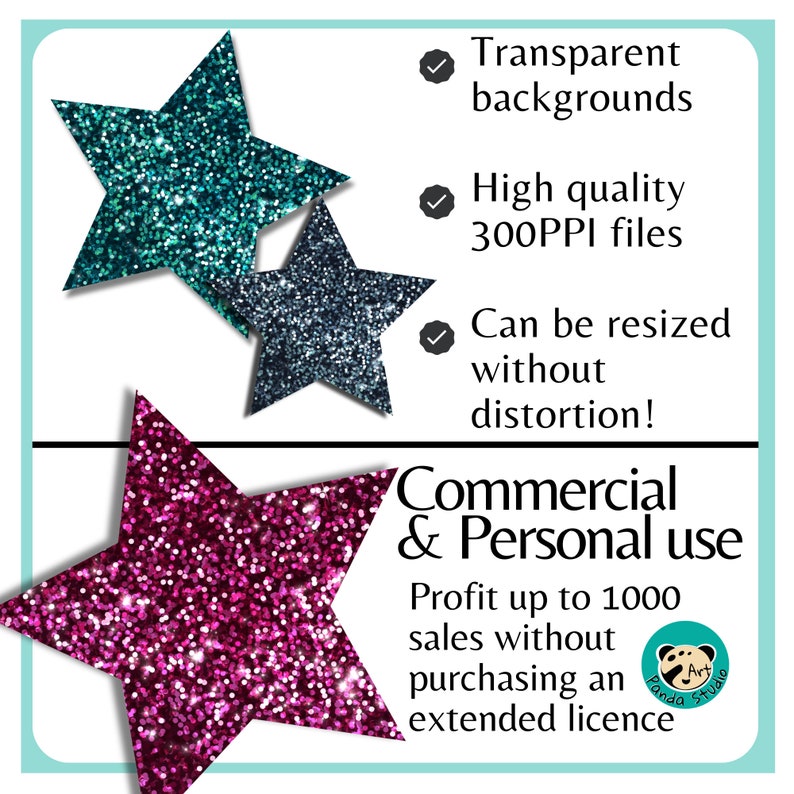 100 Sparkling Glitter Stars Digital PNG | Glitter Clipart Commercial ...