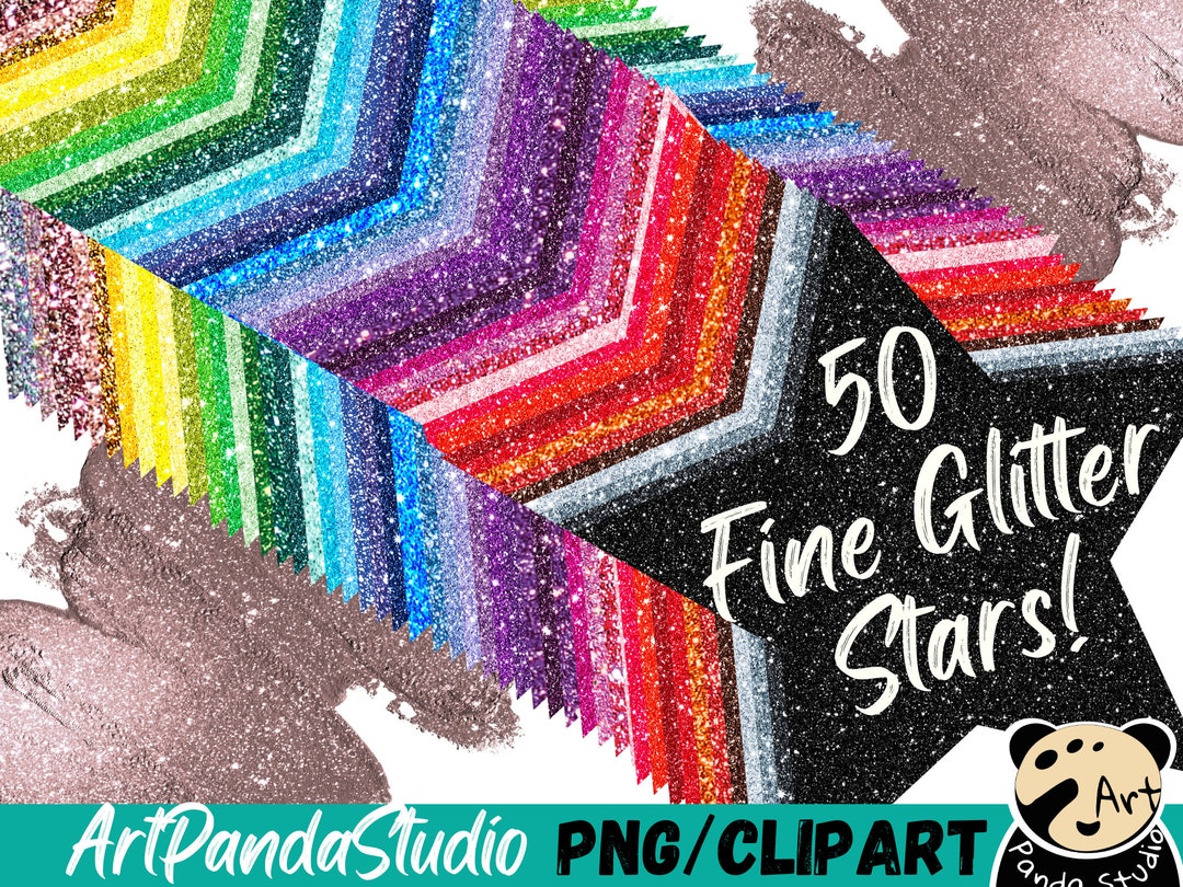 50 Sparkling Fine Glitter Stars Digital PNG | Glitter Clipart ...