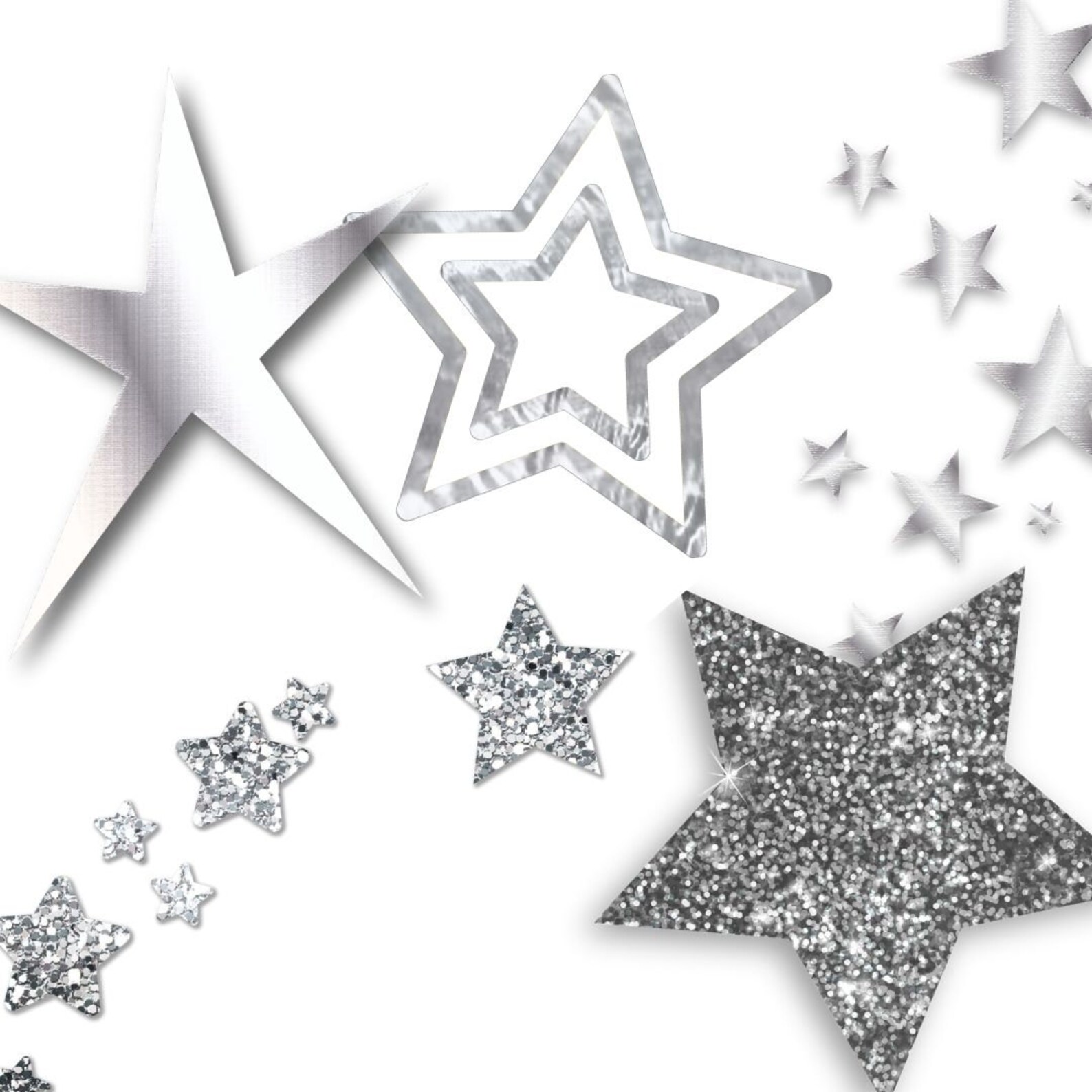 Shiny Glitter Stars Bundle | Shiny Foil Stars Clipart | Commercial Use ...