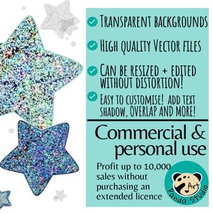 50 Cute Sparkling Glitter Stars Digital PNG | Glitter Clipart ...