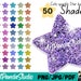 50 Cute Sparkling Glitter Stars Digital PNG Glitter Clipart Commercial ...