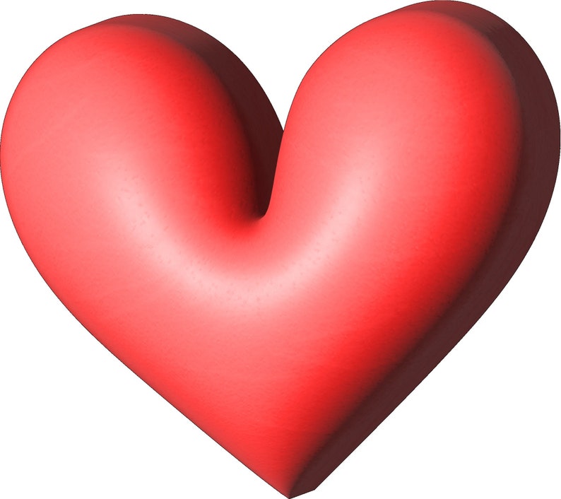 3D Love Hearts Clipart PNG PDF Commercial Use Romantic - Etsy