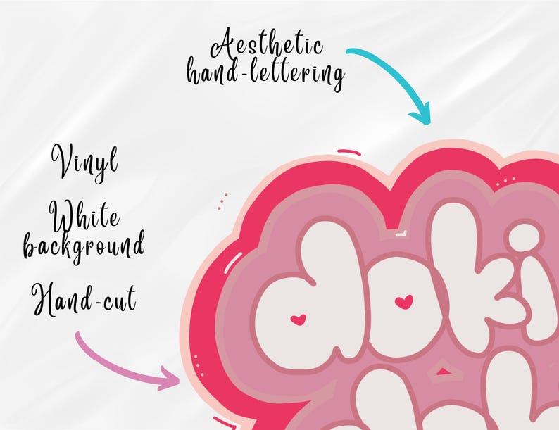 Doki Doki Vinyl Sticker – Kawaii Japanese Word Art | Hand-lettered ...