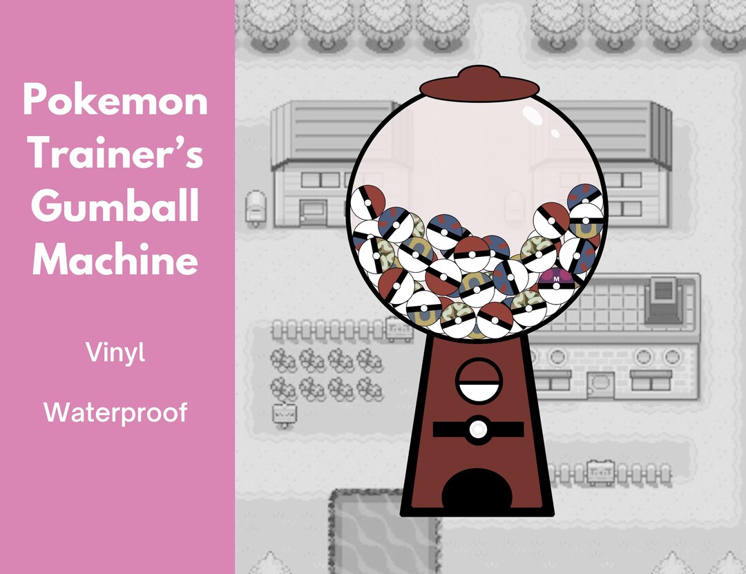 Pokéball Gumball Machine Vinyl Sticker – Muted Pokémon Fan Art ...