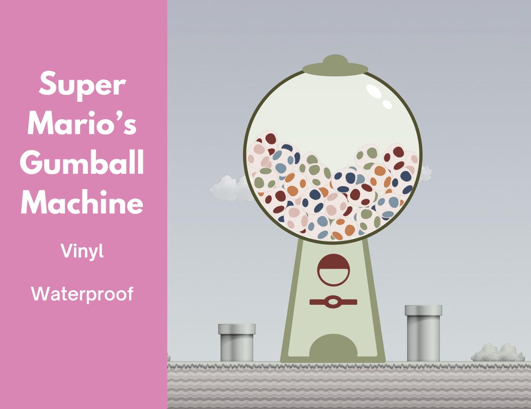 Yoshi Egg Gumball Machine Vinyl Sticker – Earthy Super Mario Fan Art ...
