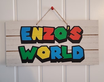 Super Mario Brothers Inspired Kids Name Door Sign - Etsy