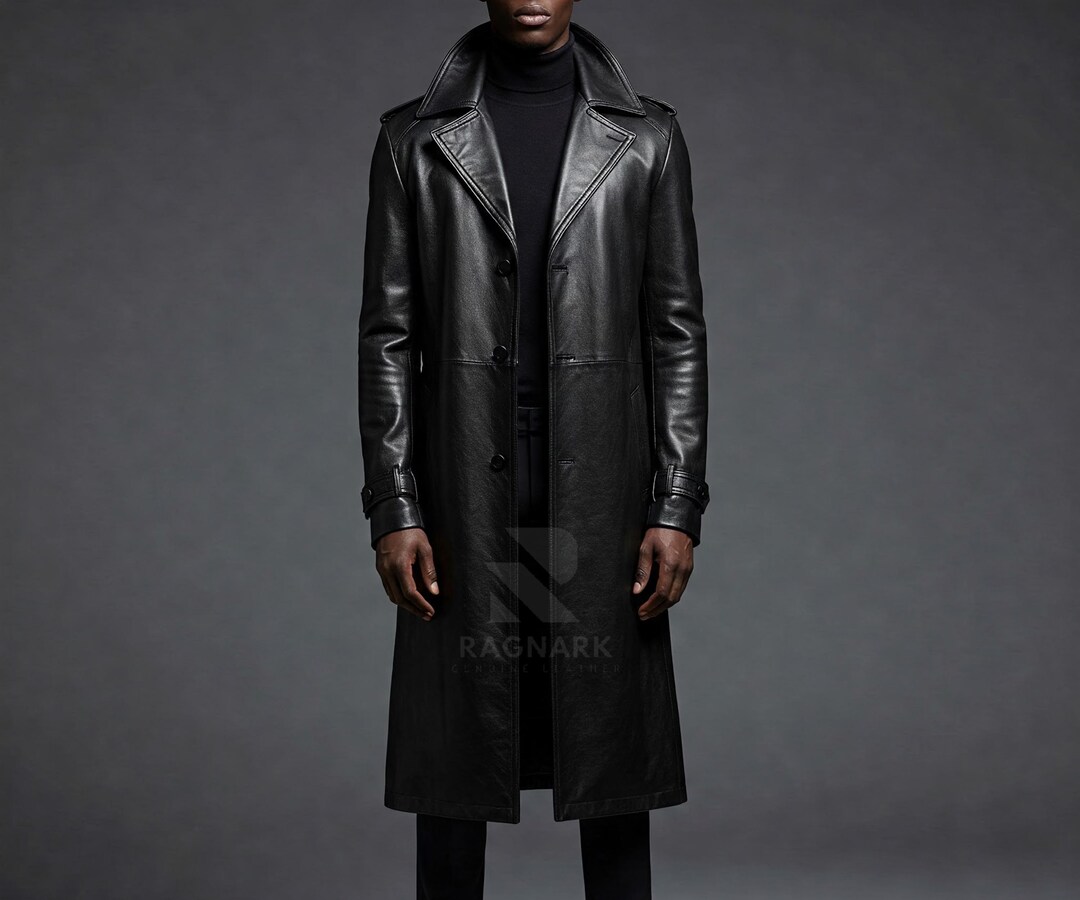 Handmade Genuine Leather Trench Coat: Gothic Steampunk Cyberpunk Duster ...