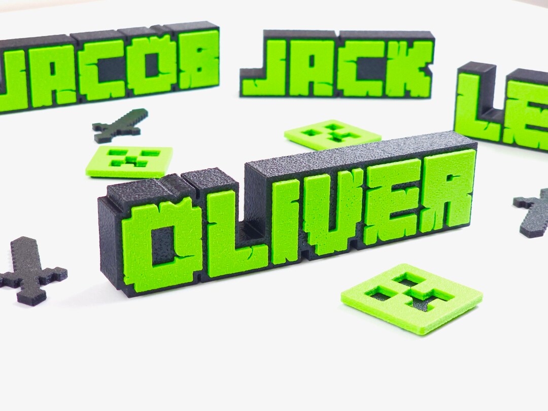 Custom Minecraft Name Sign Personalised Gaming Room Decor Gamer Wall ...
