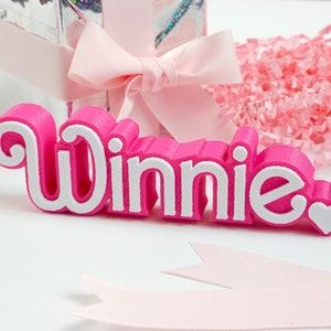 Custom Pink Doll Name Sign Personalized Fantasy Room Decor Kids Fashion ...