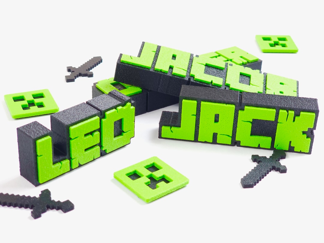 Custom Minecraft Name Sign Gaming Room Decor Gamer Wall Art Unique ...