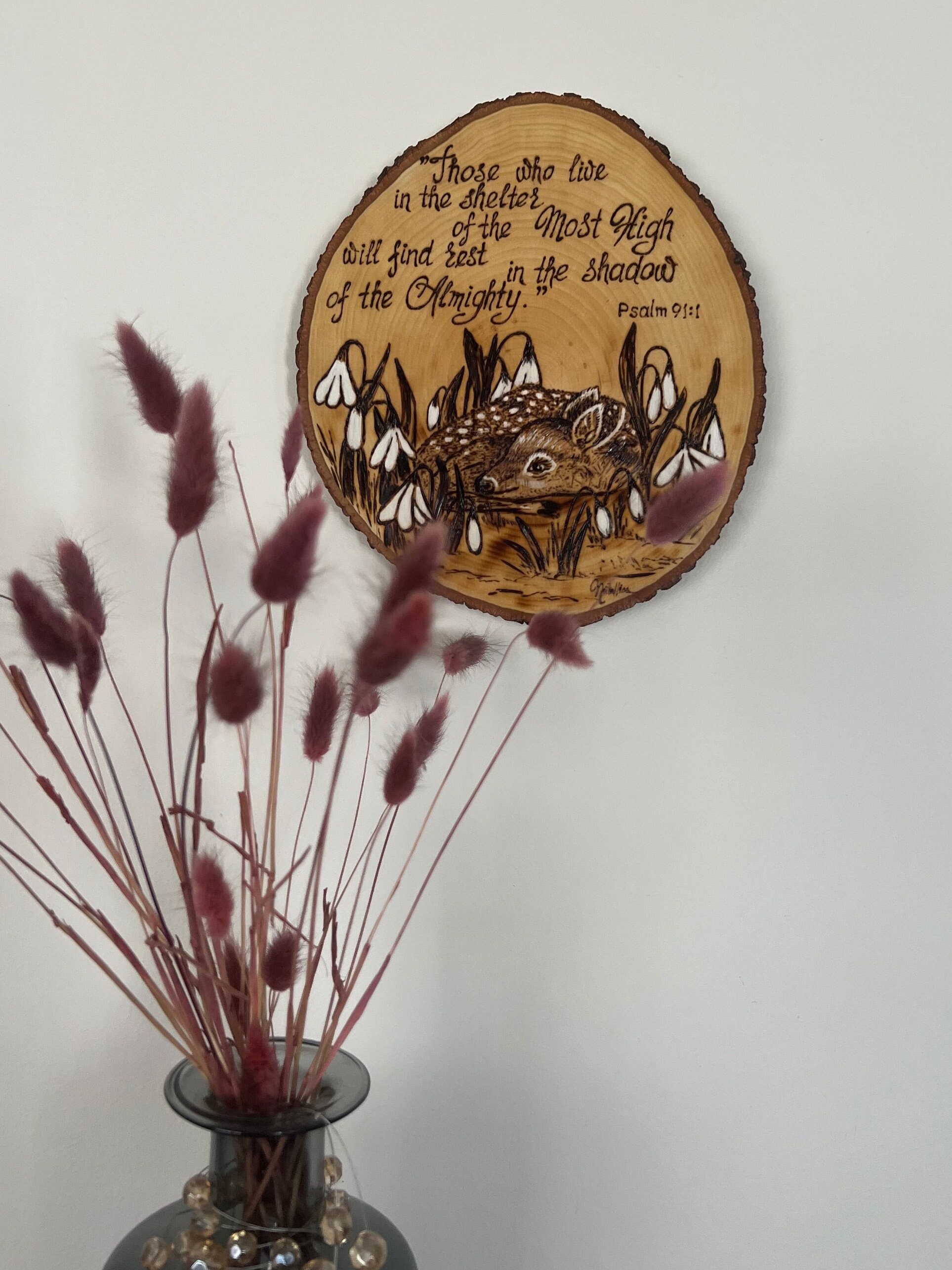 Wood Burning Art, Pyrography Art, Bible Verse Art, Psalm 91:1, Rustic ...