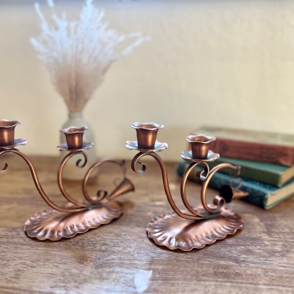 Copper Candlesticks - Etsy