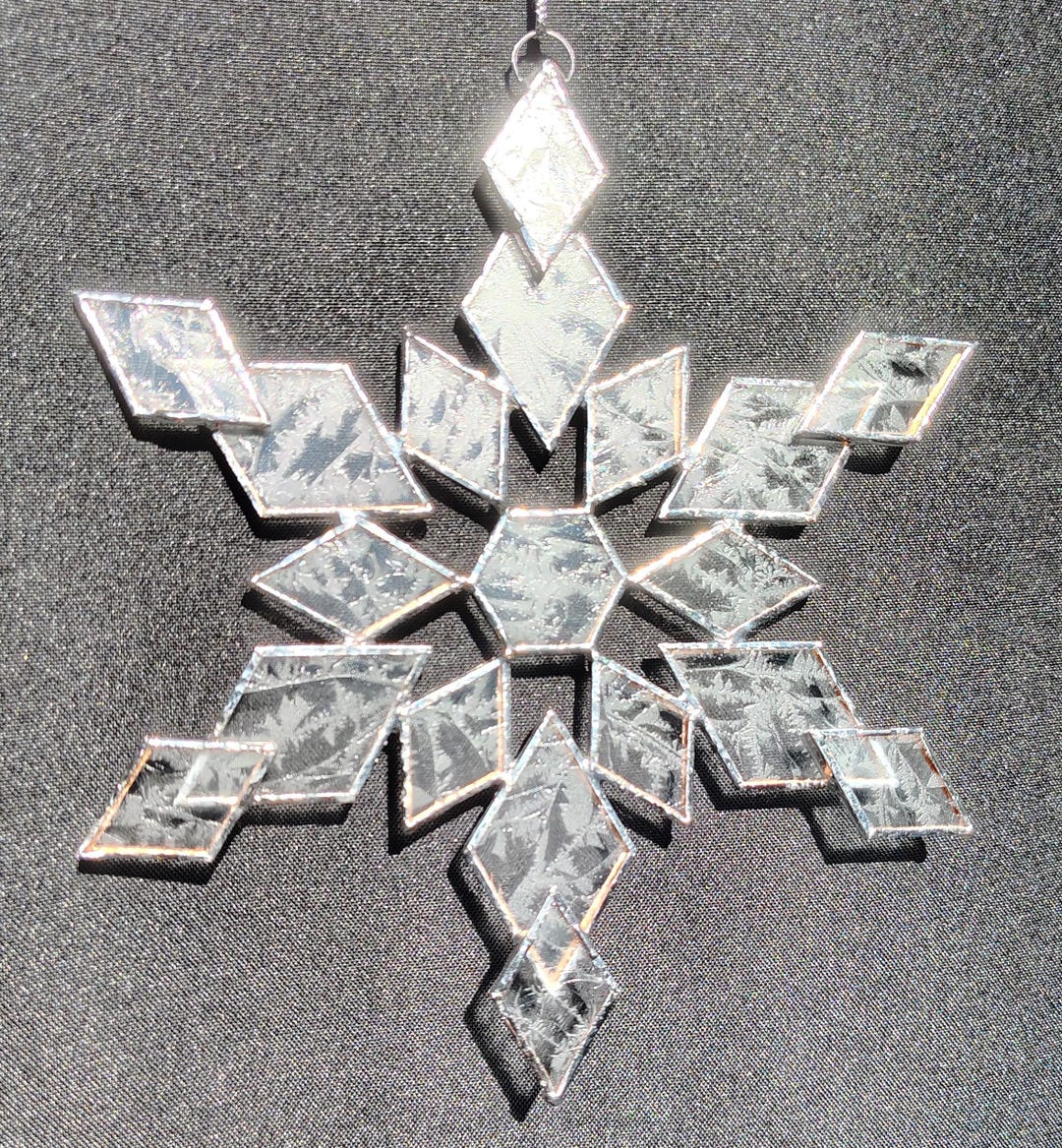 Frosty Snowflake Variation Christmas Ornament Grandma Gift Stained ...