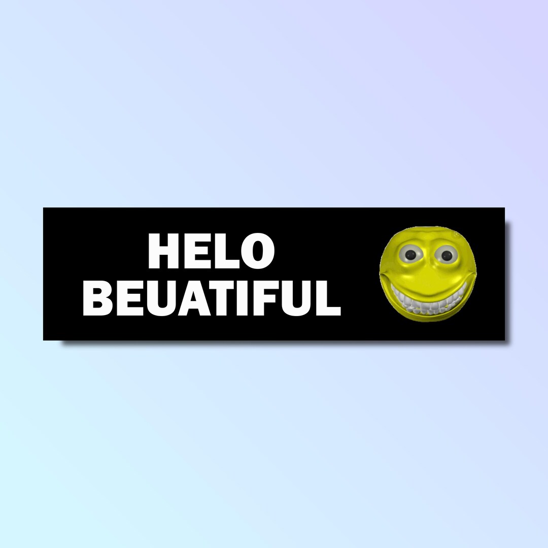 Hello Beautiful Bumper Sticker, Funny Bumper Sticker, Silly Genz Z Meme ...