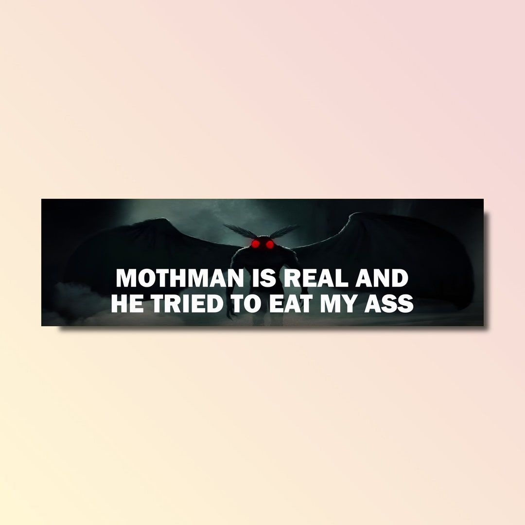 Mothman is Real and He Tried to Eat My Ass Bumper Sticker, Funny Bumper ...