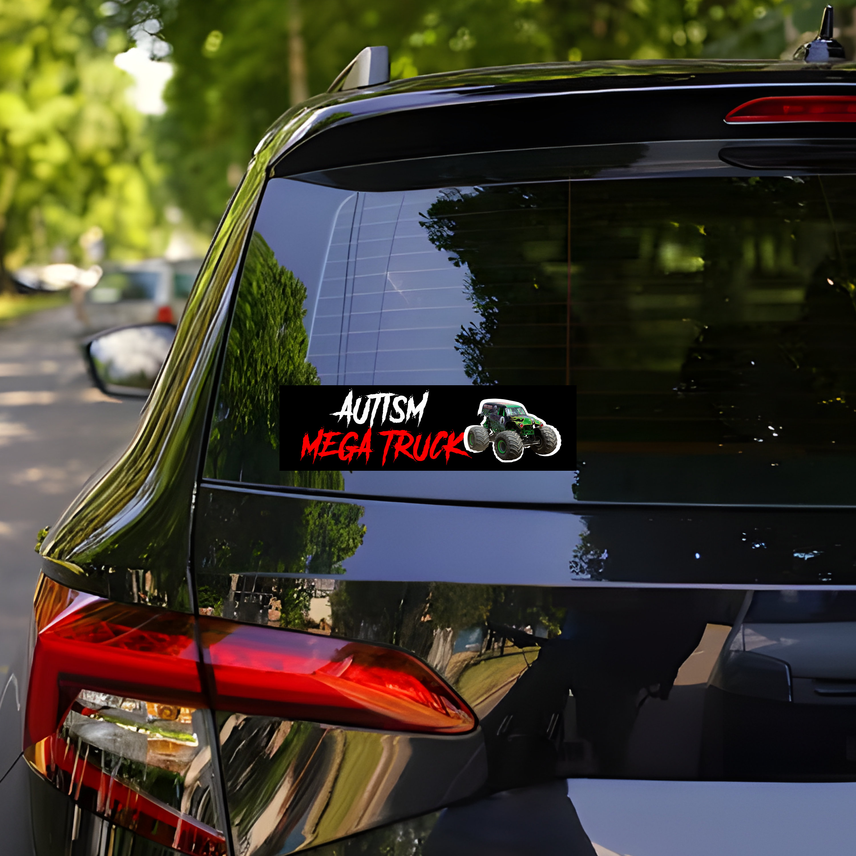 Autism Mega Truck Bumper Sticker, Funny Bumper Sticker, Silly Genz Z ...