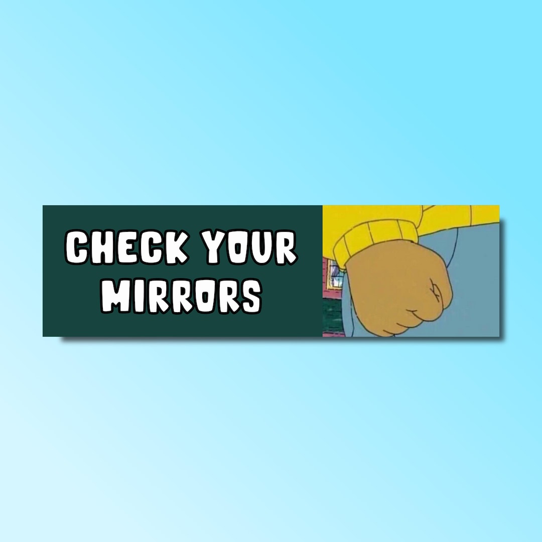 Check Your Mirrors Bumper Sticker, Funny Bumper Sticker, Silly Genz Z ...