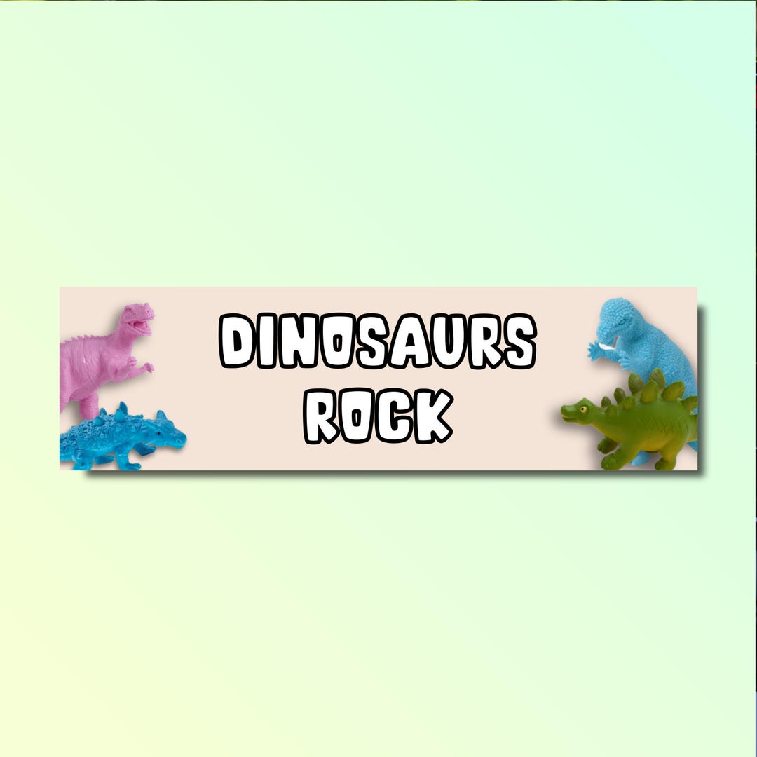 Dinosaurs Rock Bumper Sticker, Funny Bumper Sticker, Silly Genz Z Meme ...