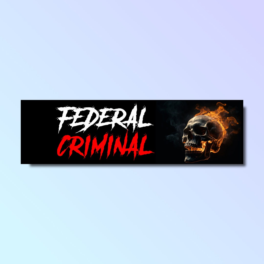 Federal Criminal Bumper Sticker, Funny Bumper Sticker, Silly Genz Z ...