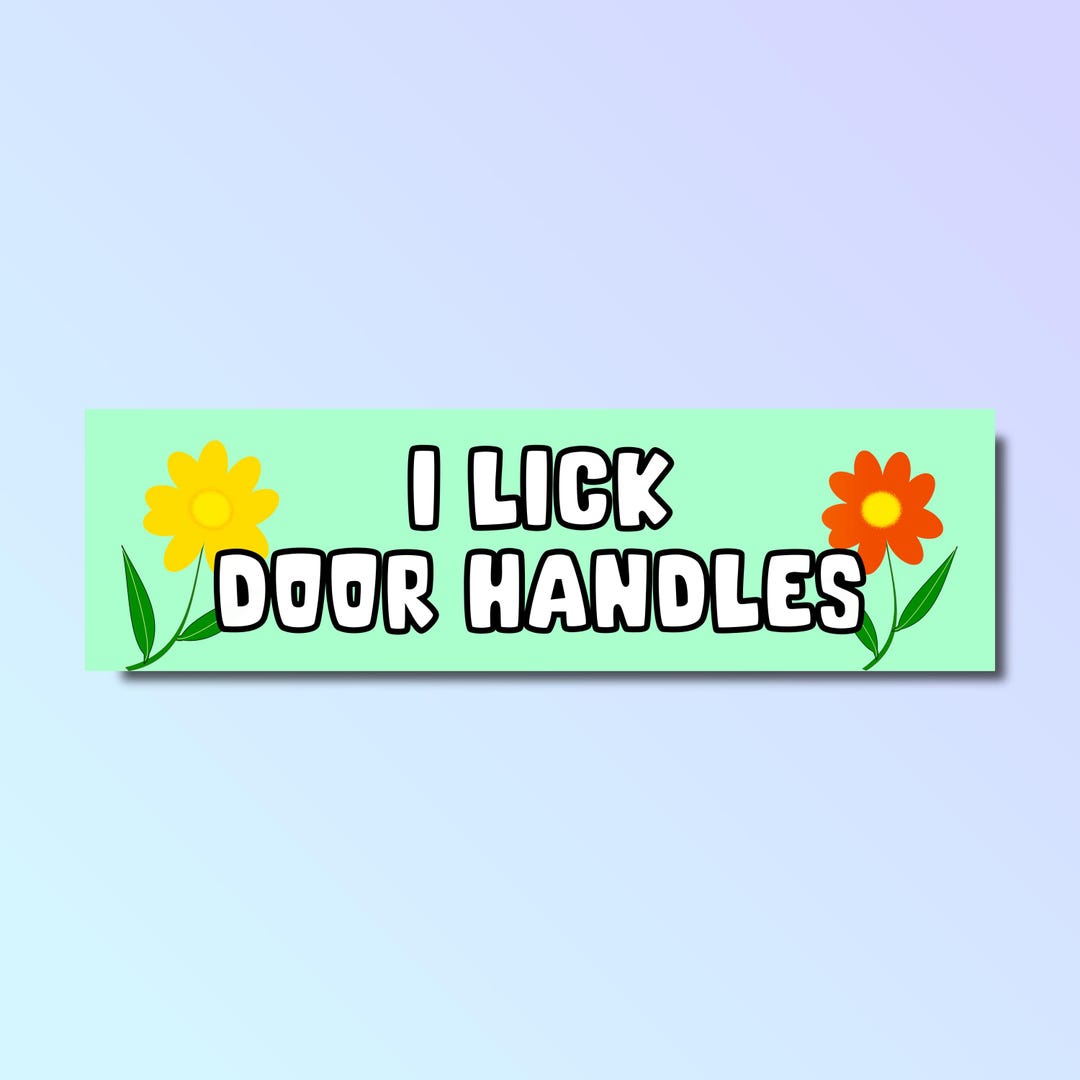 I Lick Door Handles Bumper Sticker, Funny Bumper Sticker, Silly Genz Z ...