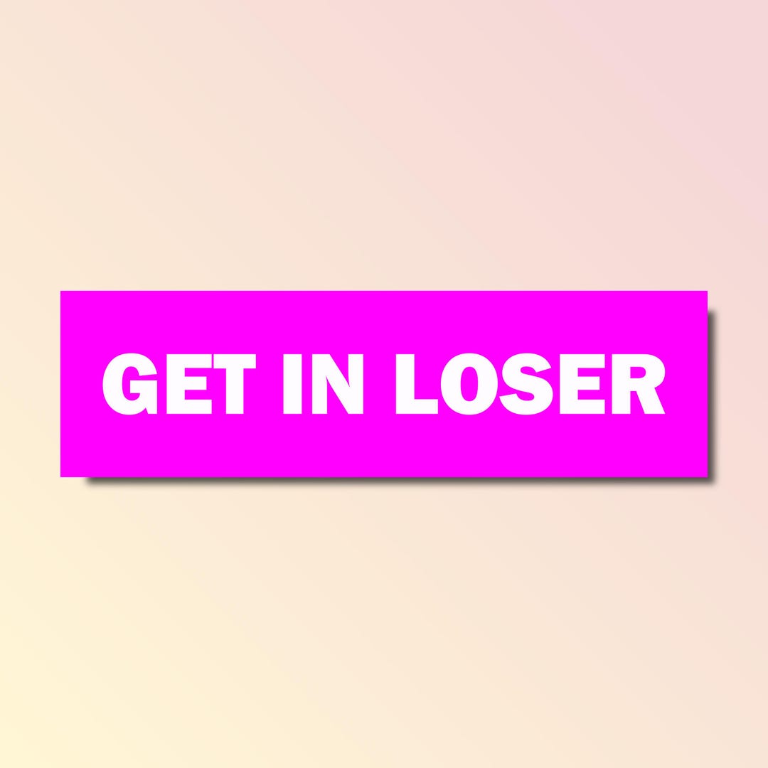 Get in Loser Bumper Sticker, Funny Bumper Sticker, Silly Genz Z Meme ...