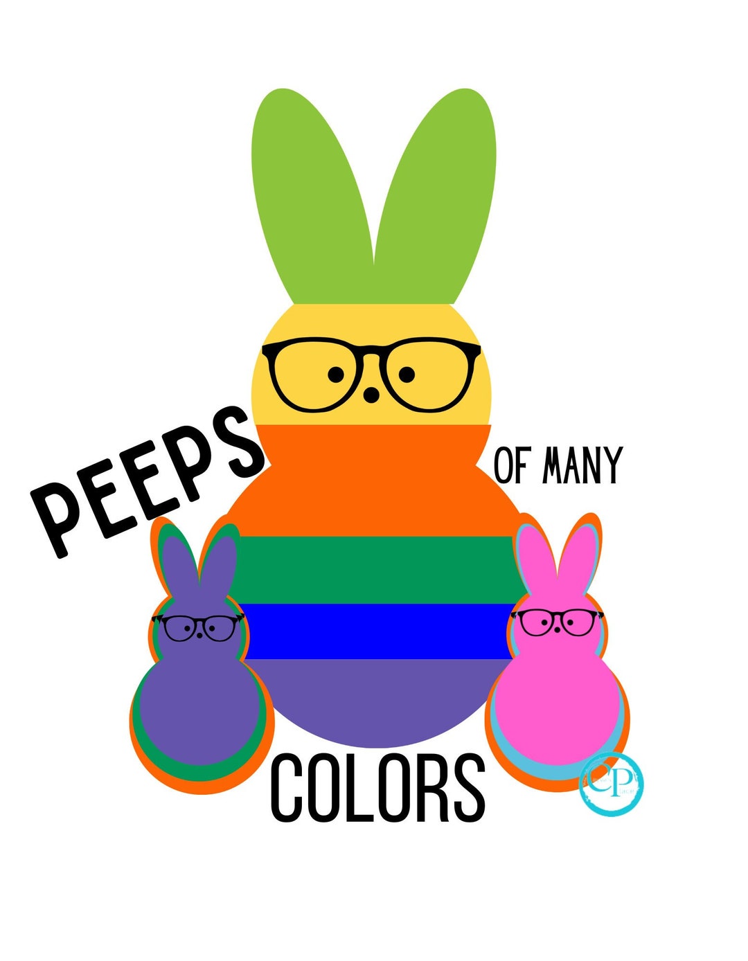 Peeps of Many Colors Saying, Peep Candy Designed for Sublimation, Png ...