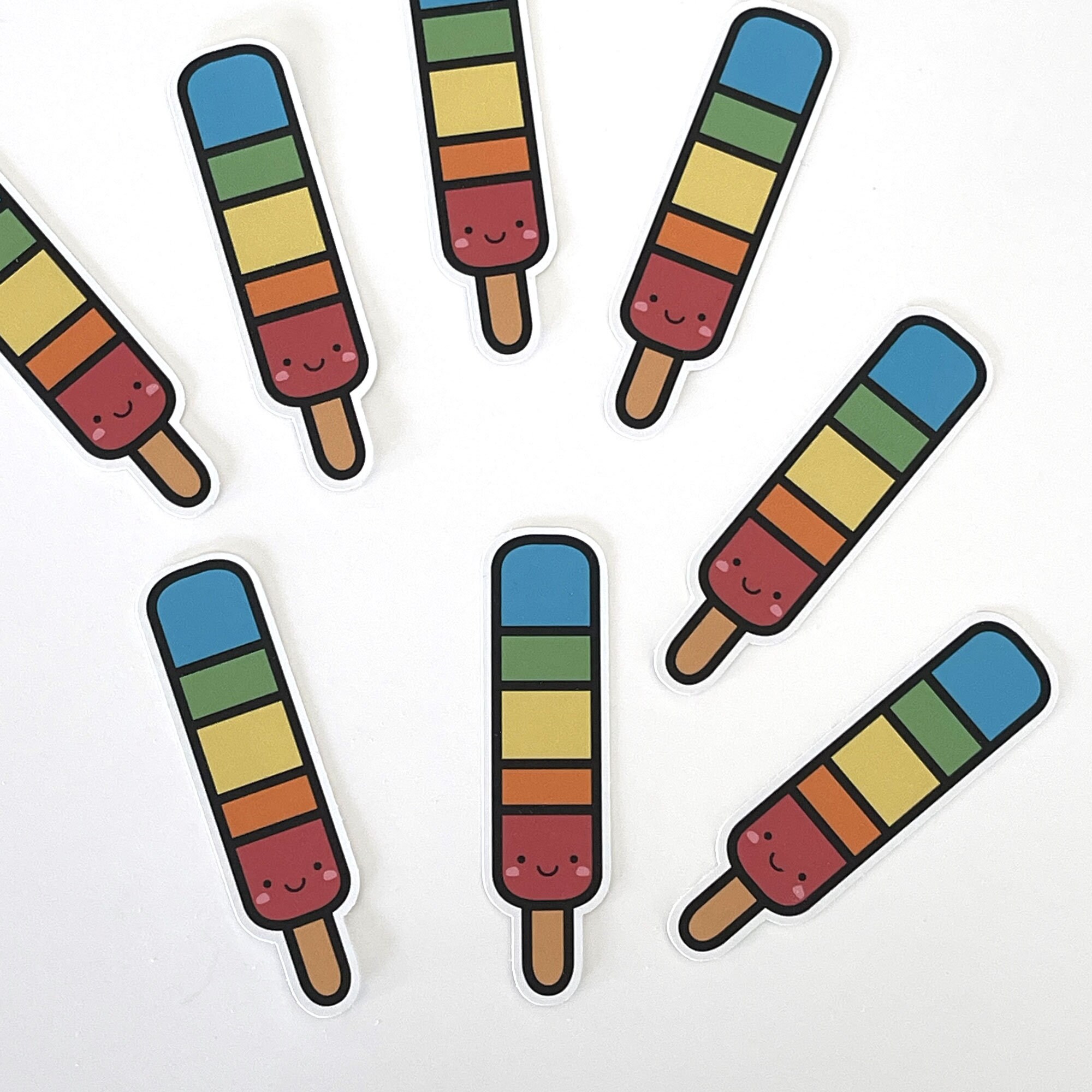 Rainbow Ice Pop Popsicle Sticker - Etsy