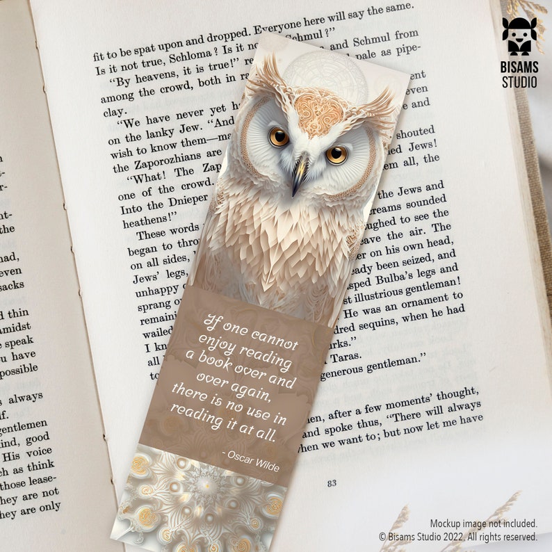 Printable Bookmarks With Mystic Owls Design and Book Quotes. Instant ...