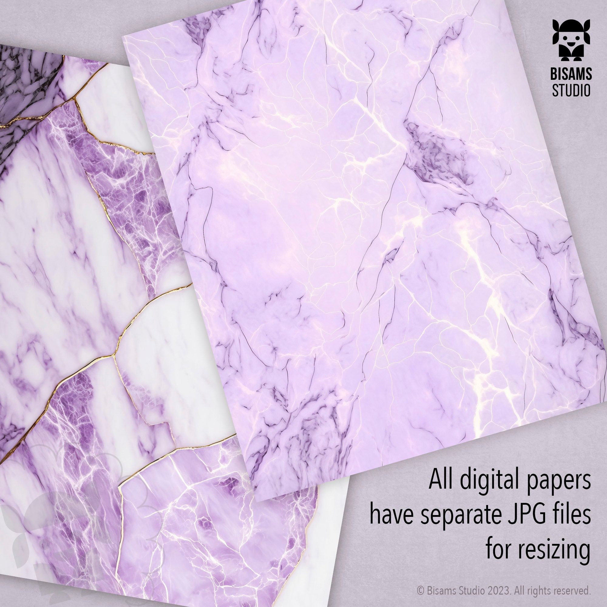 Light Purple Marble Digital Papers, Luxury Stone Texture Backgrounds ...