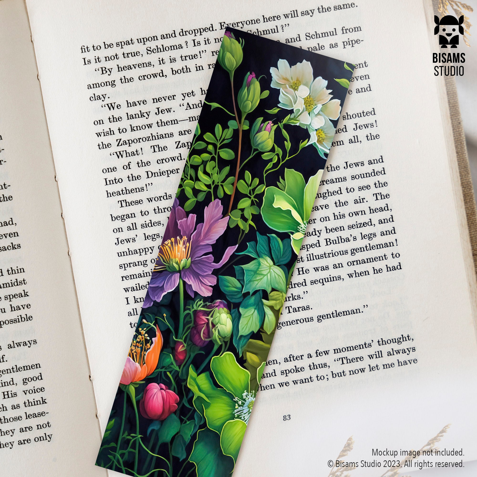 Floral Printable Bookmarks, Watercolor Flowers Digital Art, Botanical ...