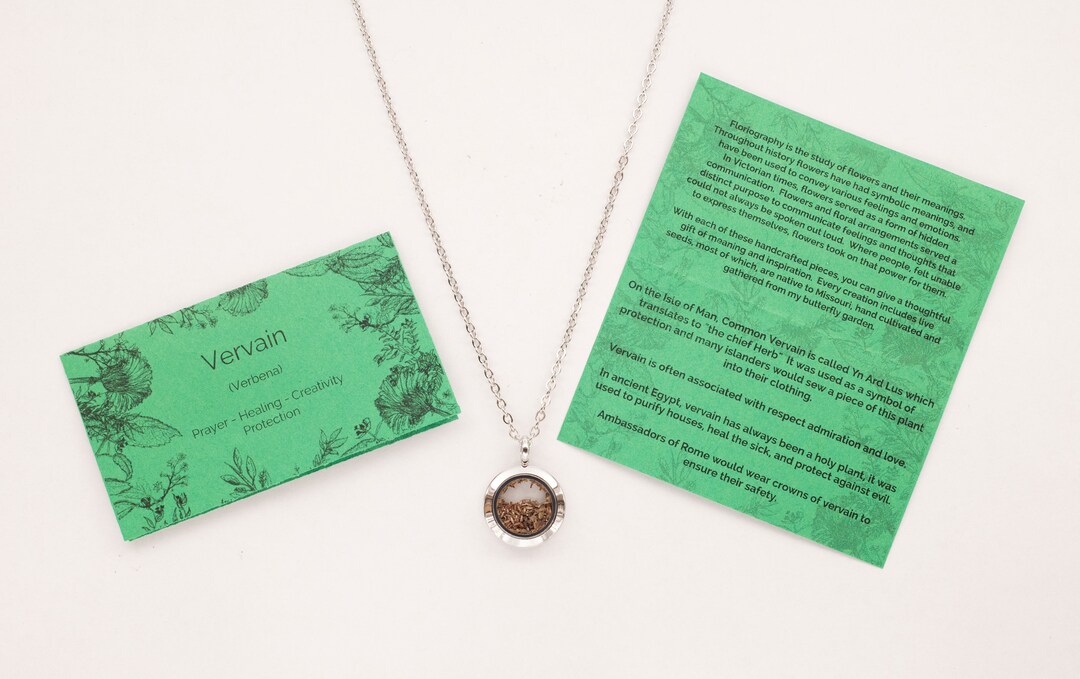 Butterfly Garden Jewelry Symbolic Meaningful Gifts Prayer Healing Vervain Seeds Victorian ...