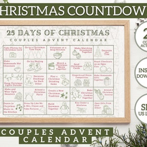 25 Days of Christmas Printable Countdown to Christmas Advent Calendar ...