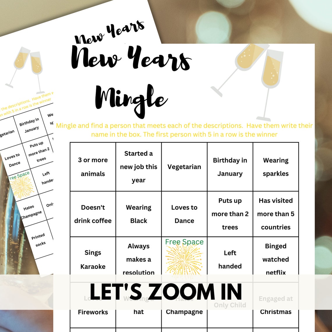 New Year's Mingle Game, Icebreaker Party Game, Mix and Mingle Game - Etsy