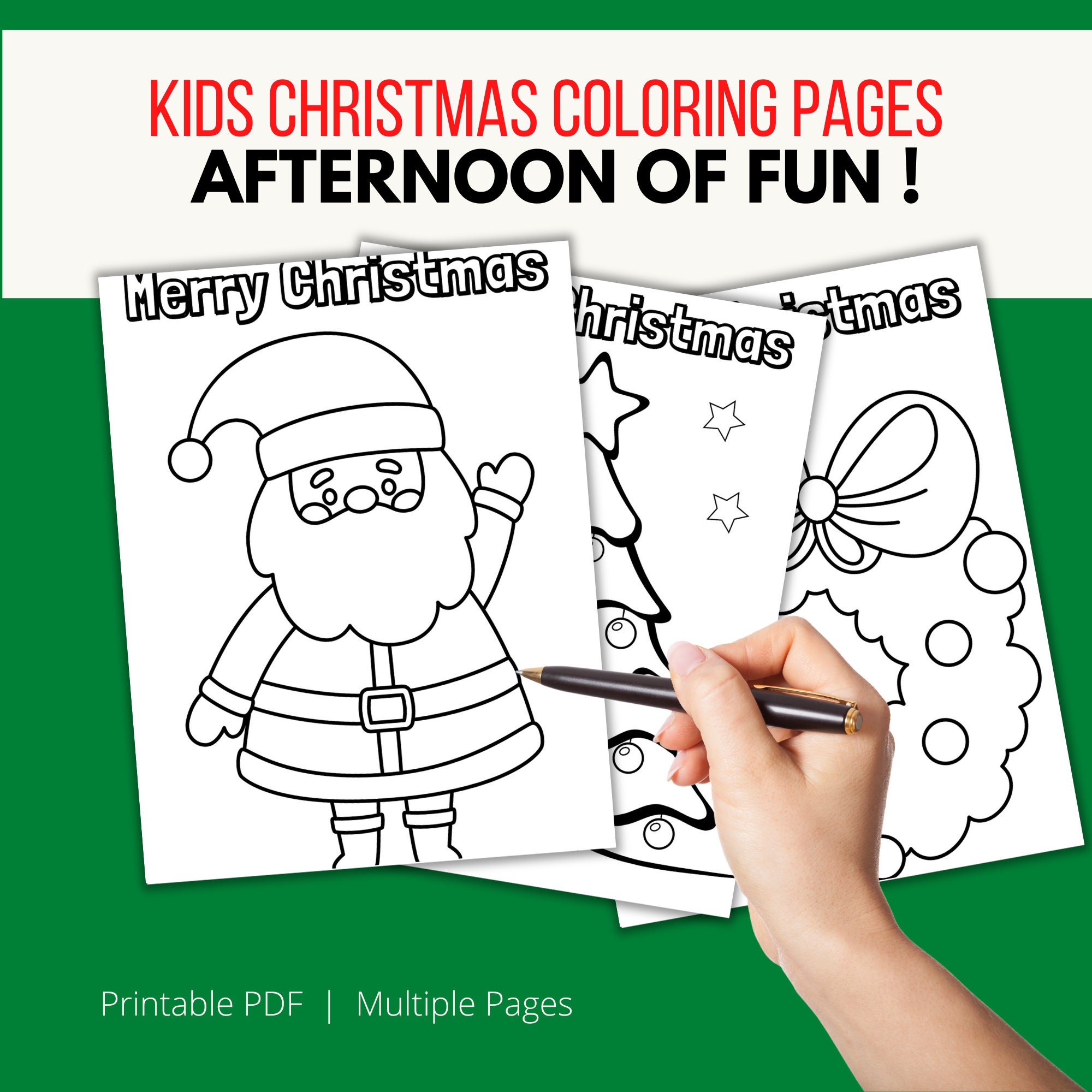 Kids Christmas Coloring Pages, Kids Christmas Printables, Christmas ...