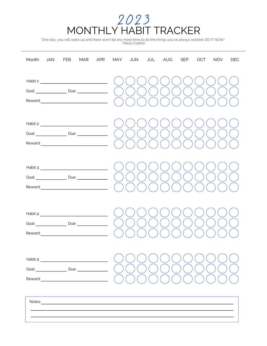 Habit Tracker Printable , Weekly,monthly and Yearly, Kids Habit Tracker ...
